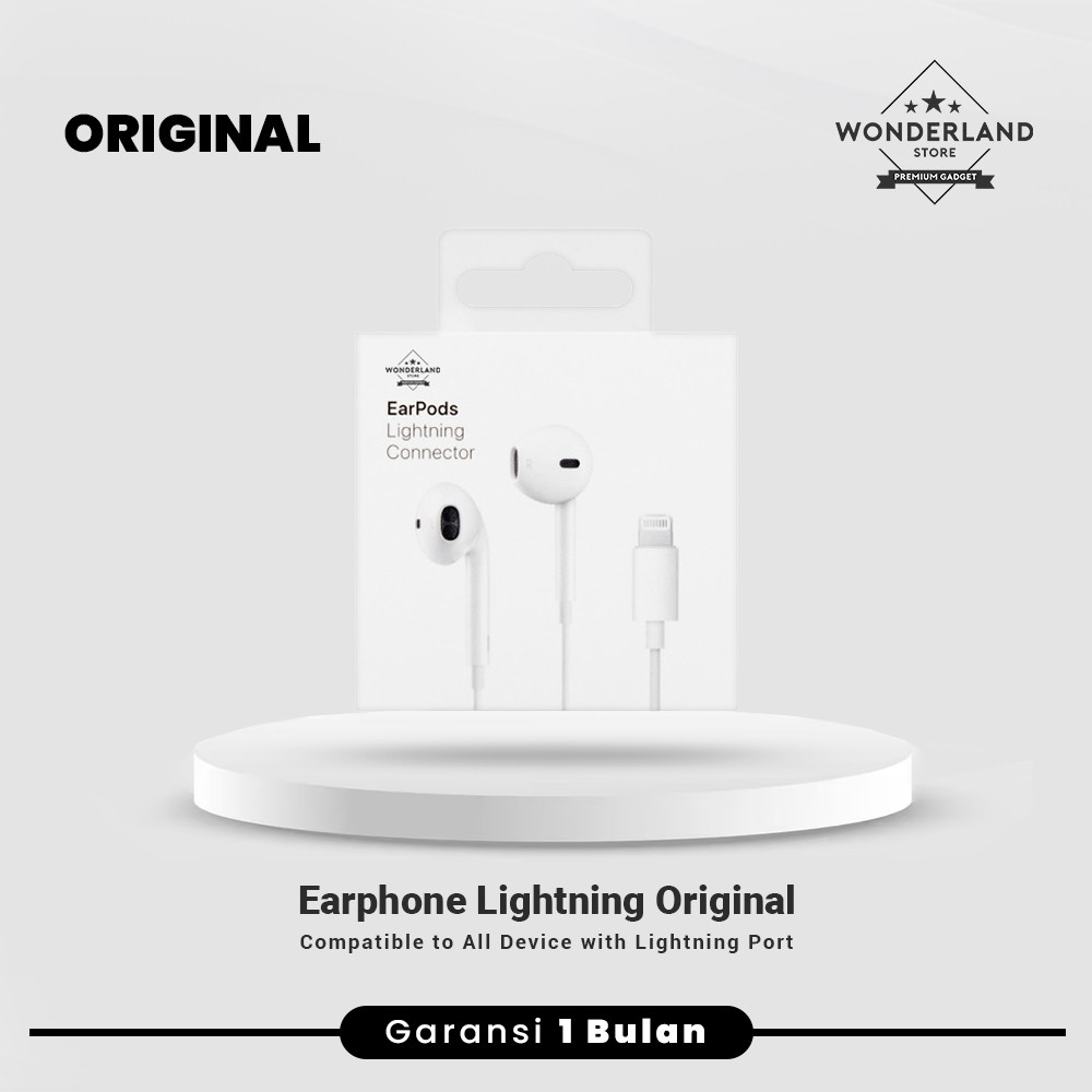 Jual Earphone Lightning Headset Lightning Earpods with Microphone ...