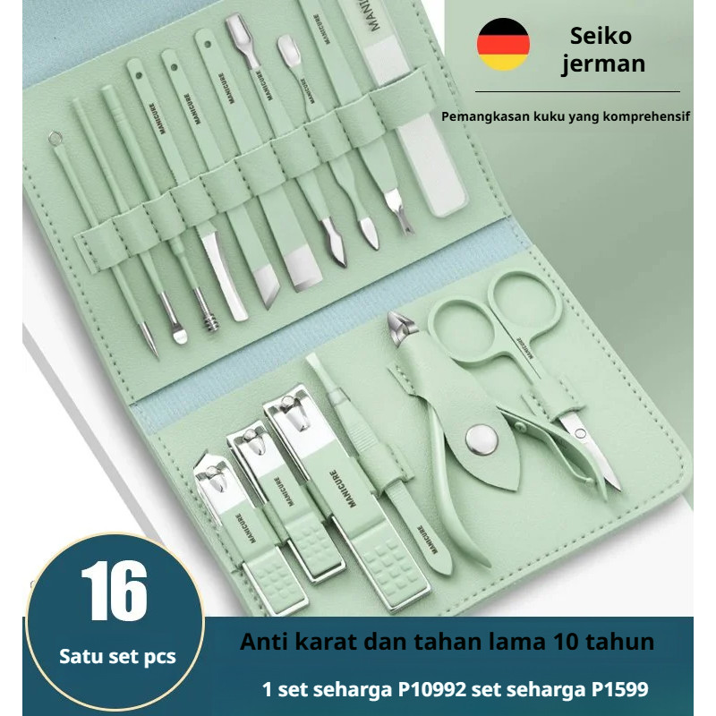 Jual ⚡Pengiriman 24 jam⚡ Set Gunting Kuku （ 16 PCS）/Set Gunting Kuku Stainless Steel Tahan Karat ...