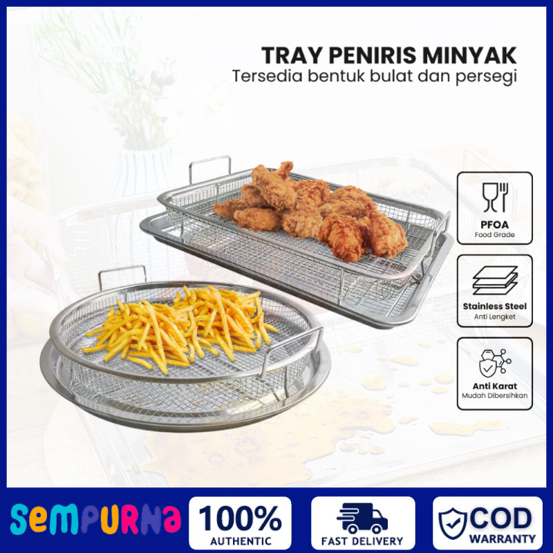 Jual 1Set Saringan Minyak Jumbo Tray / Nampan Saringan Stainless / Food ...