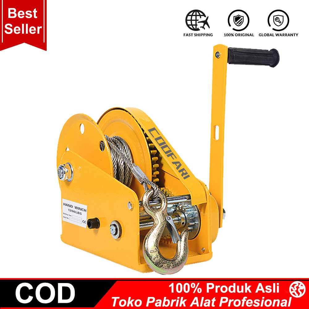 Jual Hand Winch Katrol Tangan Manual 1200 LBS 2600LBS Kapal Boat Sling ...