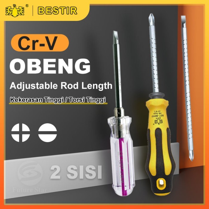 Jual Obeng Set Adjustable Rod Length Screwdriver Double Head Telescopic ...