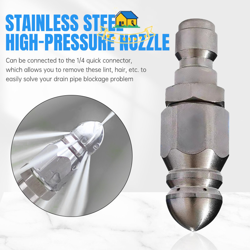 Jual 1/4" Kepala Nozzle Jet Cleaner 7 Lubang Jetter Nozzle Stainless ...