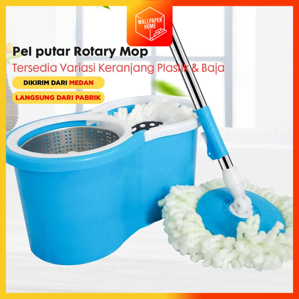 Jual Set Alat Pel Lantai STAINLESS Super Mop Dengan Ember Pencuci Putar ...