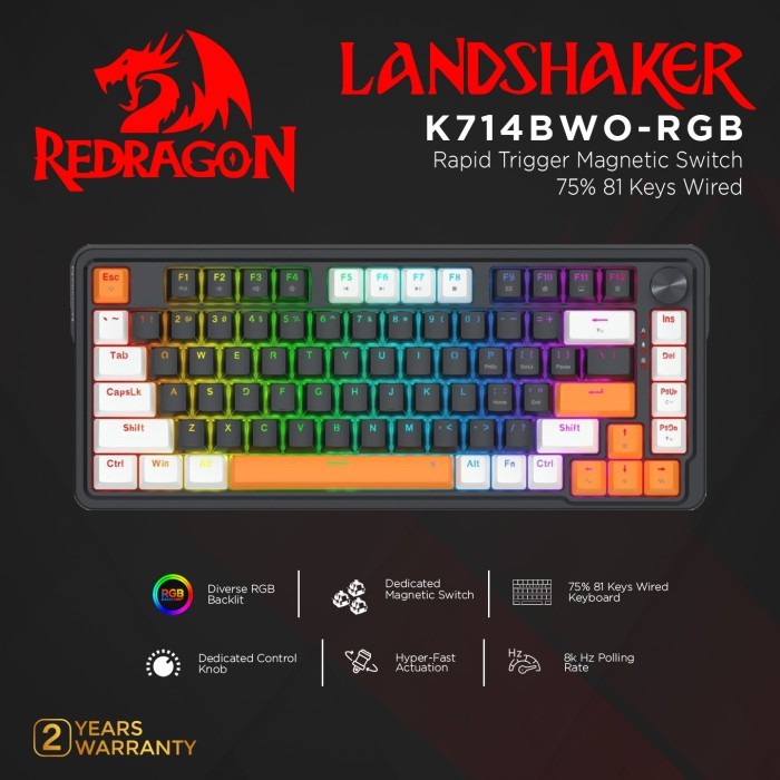 Jual Redragon 75% 81 Keys Wired Mechanical Keyboard Rapid Trigger ...