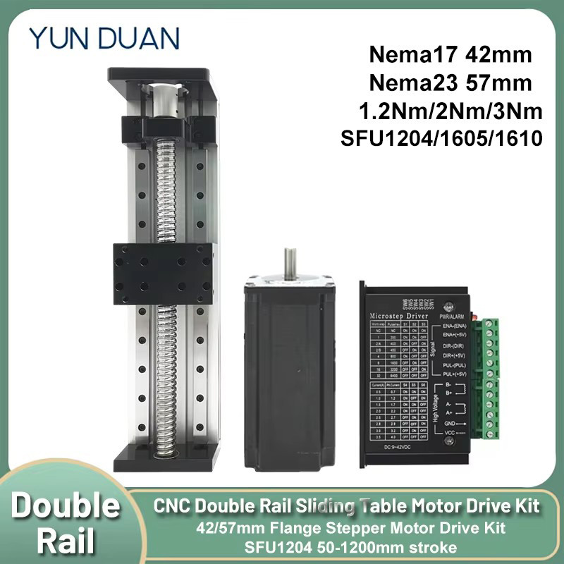 Jual Double Rail Sliding Table Driver Kit CNC Ball Screw Sliding Table ...
