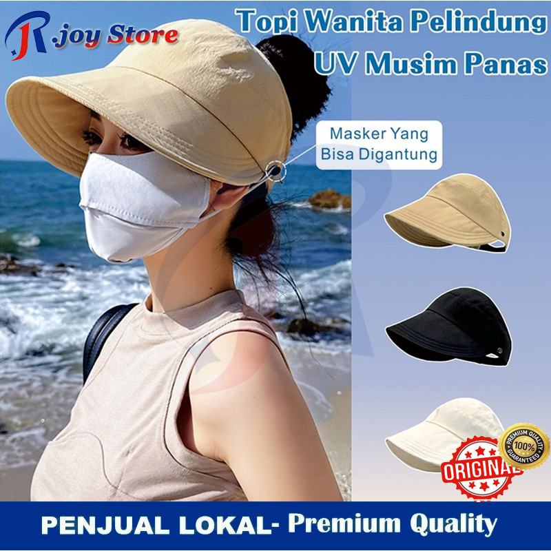 Jual R.joy - Calla Topi Wanita Korea Style Topi Kait Masker Anti UV Topi Olahraga Topi Pantai ...