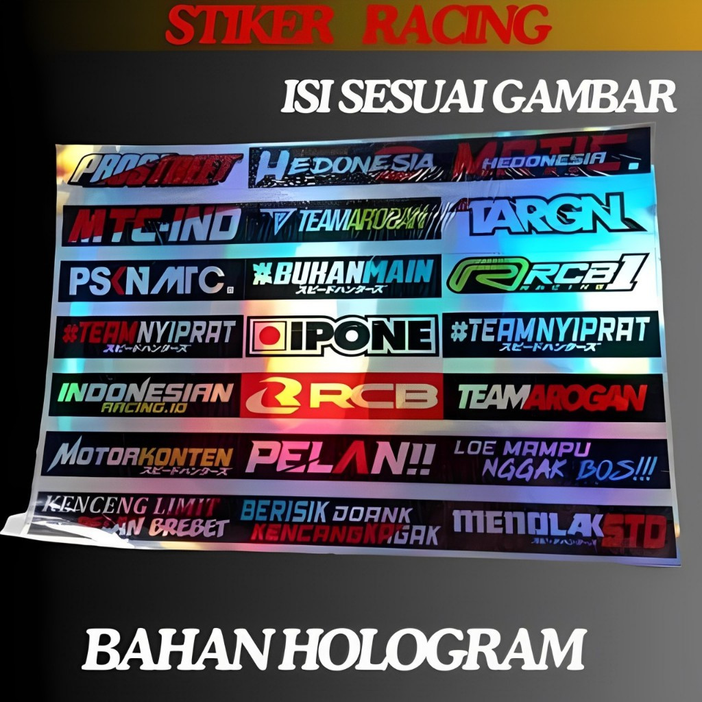 Jual Stiker Racing Pack Sticker Racing Hologram Stiker Sponsor Stiker ...