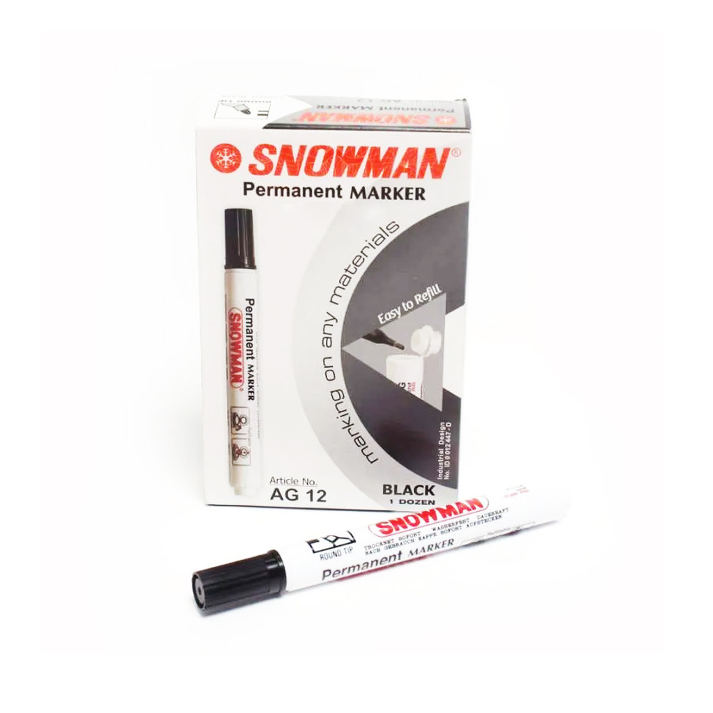 Jual Spidol Snowman Permanent Marker AG-12 M&G APMY2272 APMY2213 ...