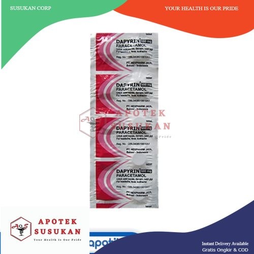 Jual DAPYRIN 500 MG STRIP 10 TABLET PARACETAMOL OBAT DEMAM / SAKIT ...