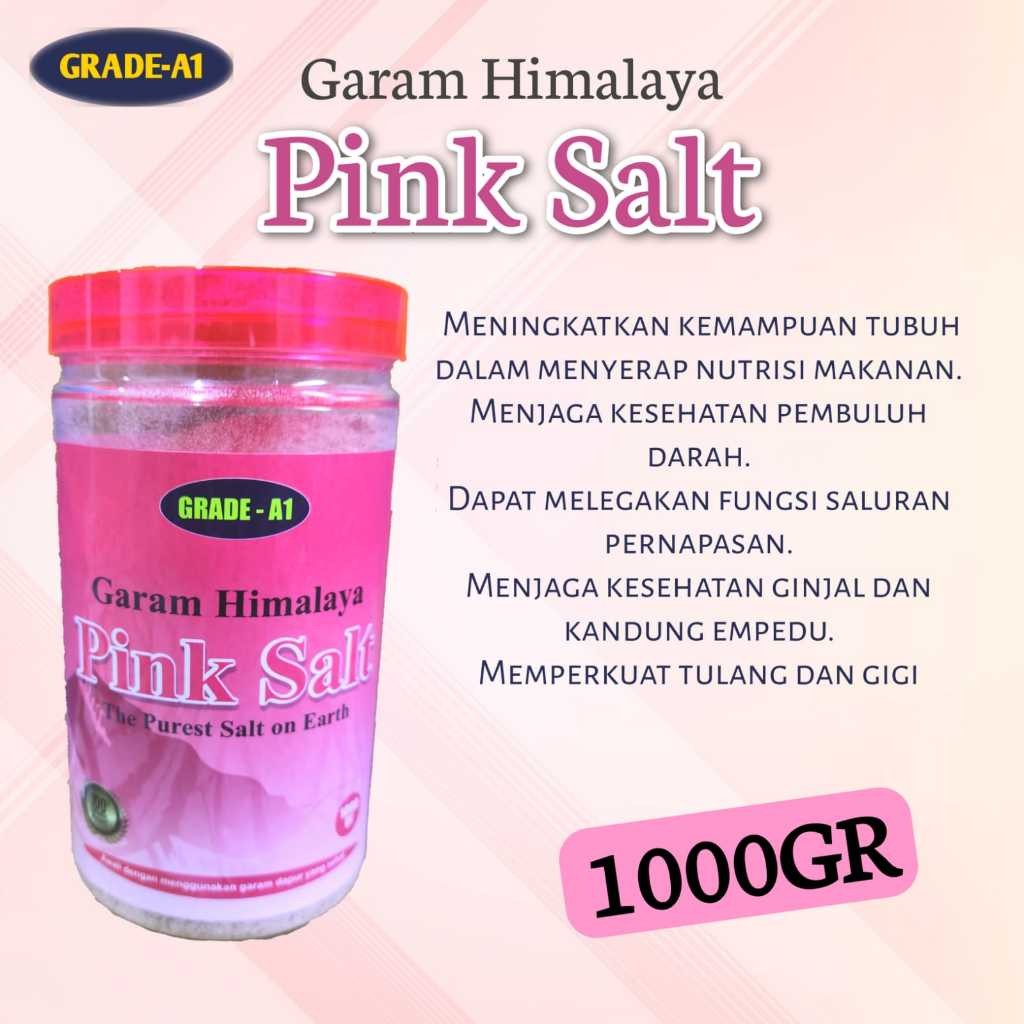 Jual Garam Himalaya Pink Salt Grade-A1 Organik Original Kemasan 1Kg ...