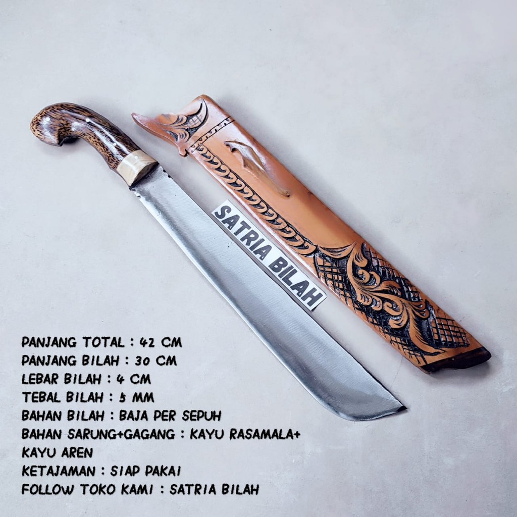 Jual peralatan kebun golok kebun GOLOK Sarung Ukir khas cibatu untuk memotong kayu dan ranting ...