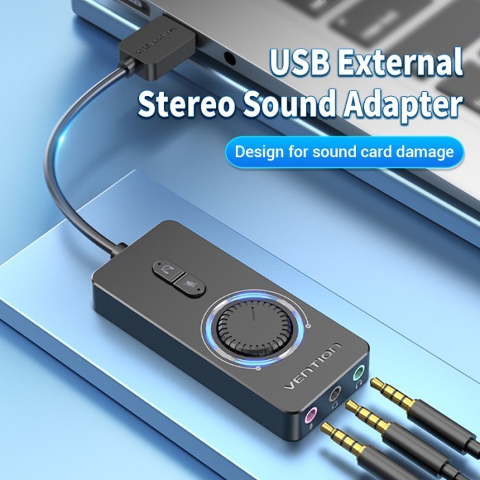 Jual Vention USB Sound Card External Stereo Sound Adapter With Volume ...