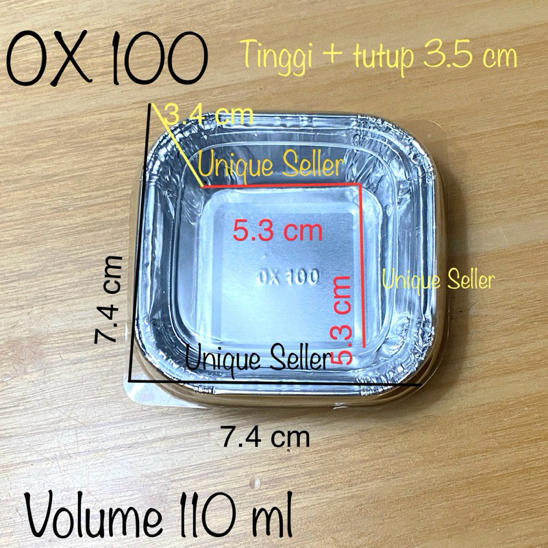 Jual Aluminium Foil Cup OX 100 + Tutup Mika Bestfresh / Alufoil Tray Kotak Kecil OX 100 Tanpa ...