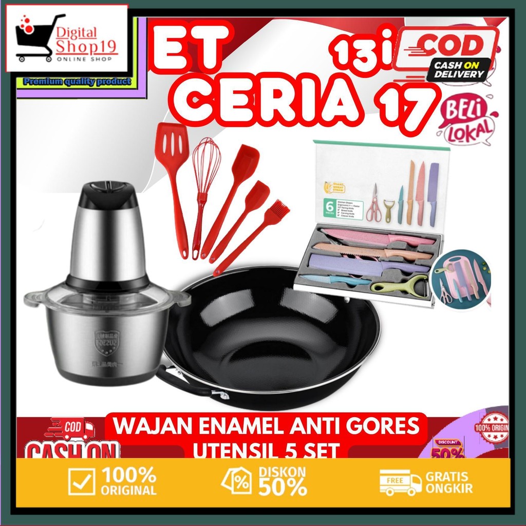 Jual DS.ID COD PAKET COMBO CERIA (WAJAN ENAMEL,PISAU SET JERAMI,5 SET ...