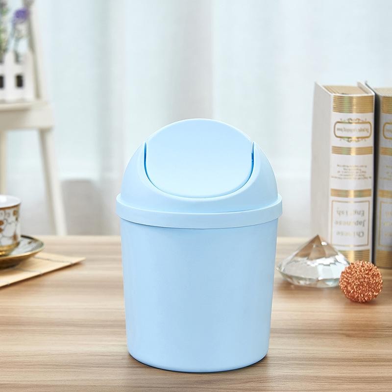 Jual Mini Waste Bin Desktop Home Garbage Basket Table Trash Can Swing ...