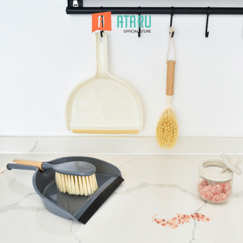 Jual Ataru Set Sapu & Pengki Minimalist - Krem Floor Cleaner Set Sapu ...