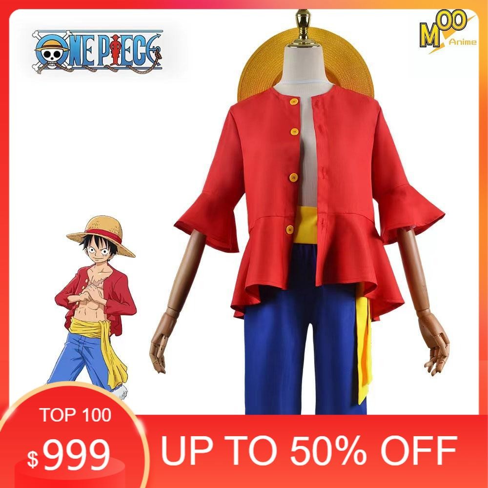 Jual One Piece Monkey D Luffy New World Costume Outfits for Halloween ...