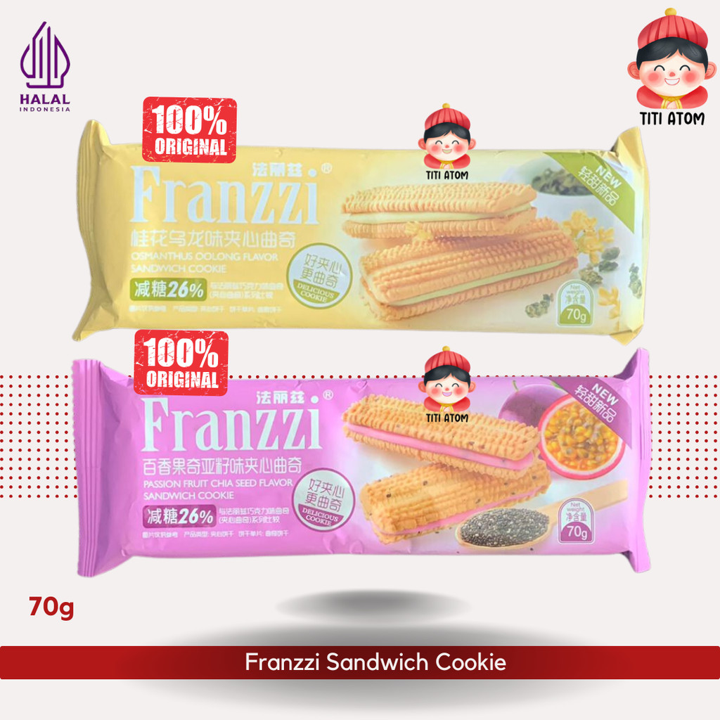 Jual Franzzi Sandwich Cookie Osmanthus Oolong Passion Fruit Chia Seed ...