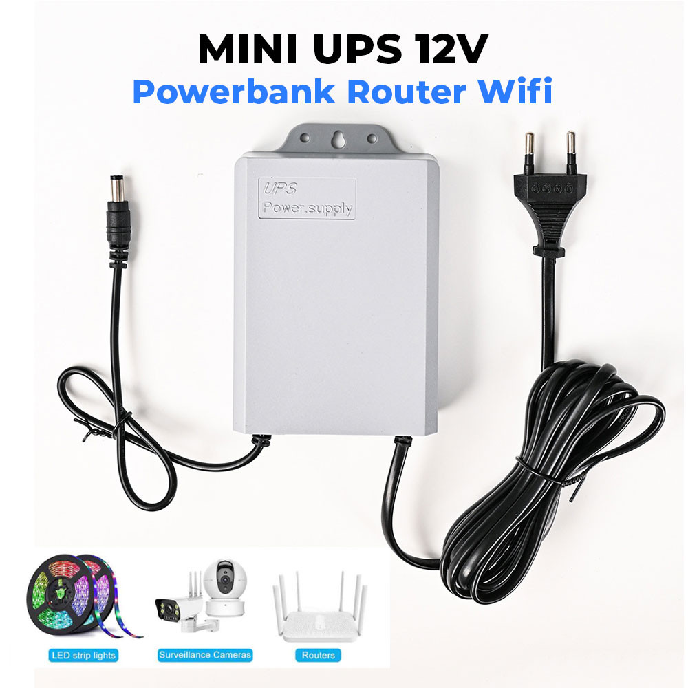 Jual Mini UPS + Adaptor 12V untuk Router Wifi Powerbank Baterai ...