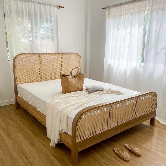 Jual Bed Frame Ranjang Tempat Tidur Rotan Dipan Rotan Kayu Jati Jepara ...