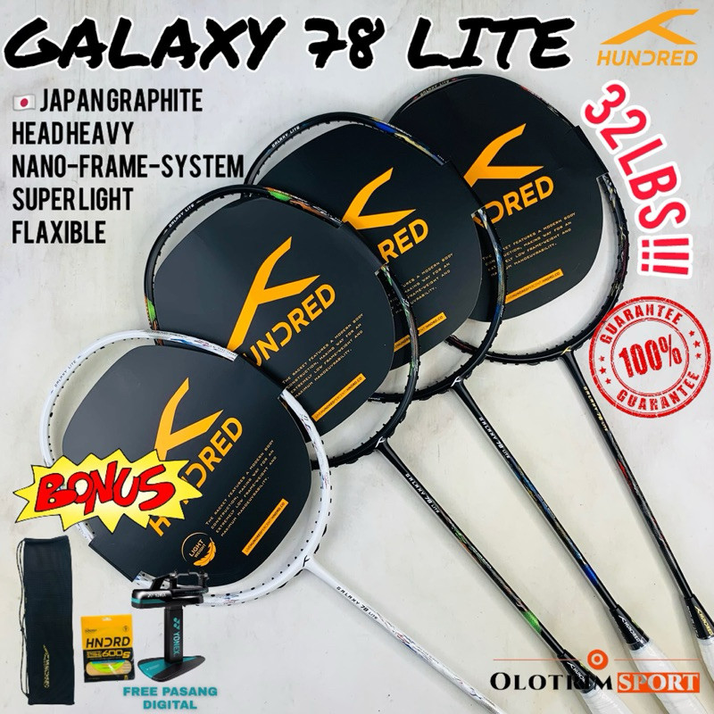 Jual Raket Badminton HUNDRED GALAXY 78 LITE 5U 100% ORIGINAL HUNDRED ...