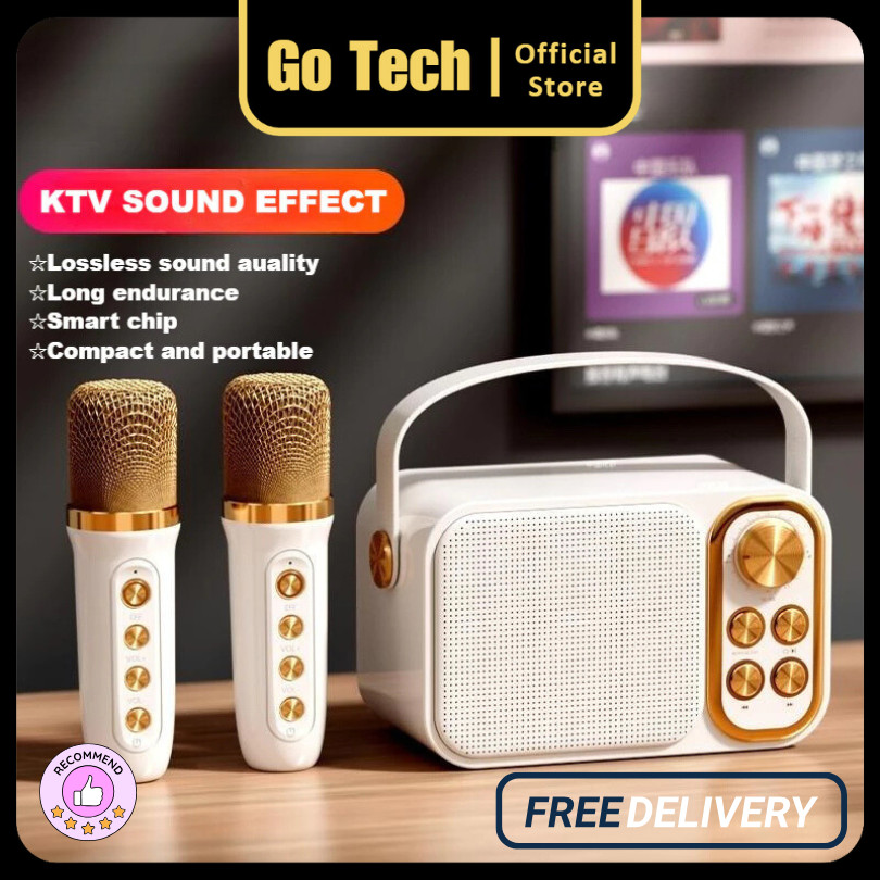 Jual Go Tech - Mic Speaker Bluetooth Karaoke Set / 2 Microphone ...