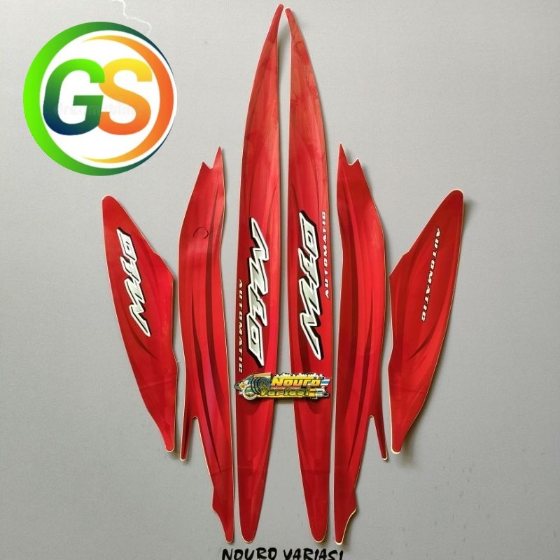 Jual stiker striping motor yamaha mio 2007 merah jari jari list body ...