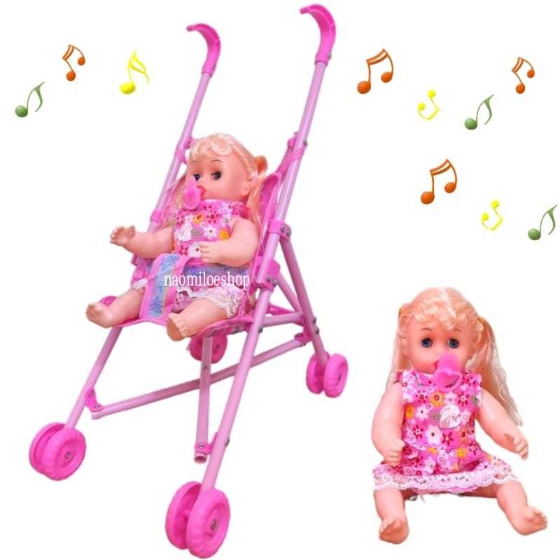 Jual MAINAN ANAK Dorongan Stroller Boneka Bayi Premium stoller dorongan ...