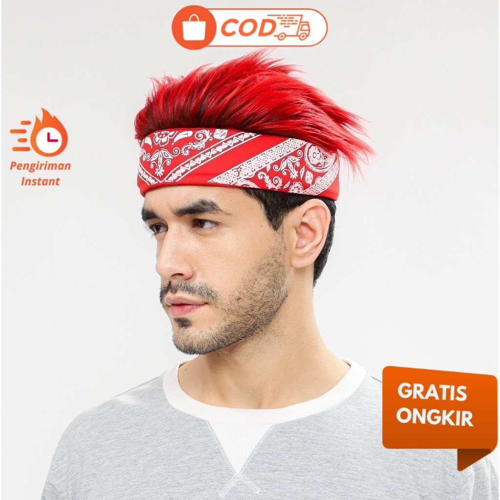 Jual ABK Topi Rambut Palsu Motif Paisley Banyak Varian Warna COD BISA ...