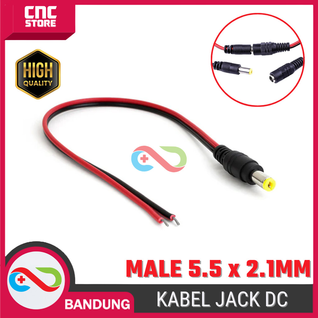 Jual KABEL JACK DC MALE UNTUK ADAPTOR JARING POWER SUPPLY | Shopee ...