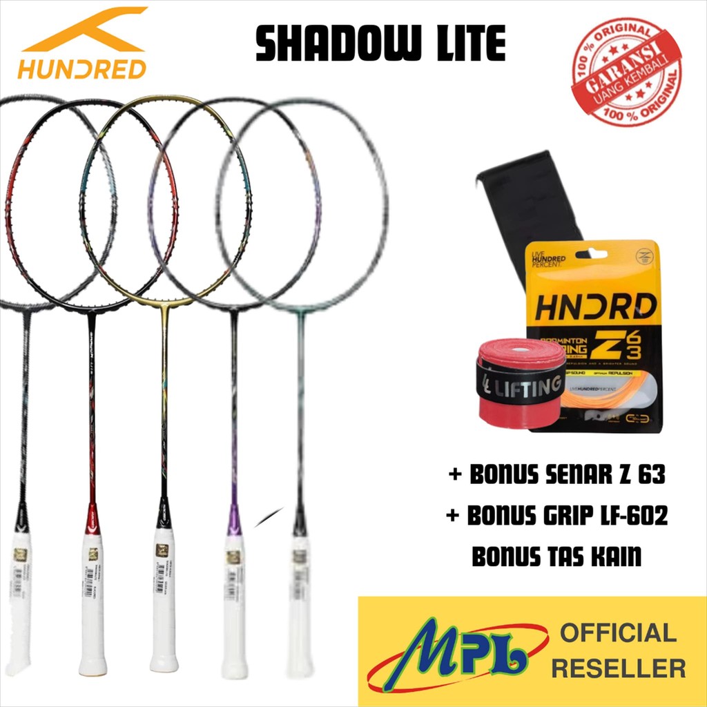 Jual RACKET BADMINTON HUNDRED SHADOW LITE + GRIP LF-602 + SNAR Z-63 ...
