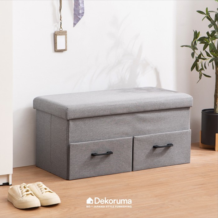 Jual Dekoruma SHACHI Kursi Bench Minimalis dengan Storage Abu Tua ...
