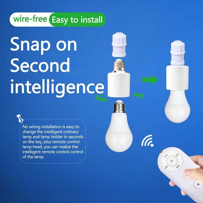 Jual Fitting Lampu Wireless Remote Control Timer Otomatis On Off E27 ...