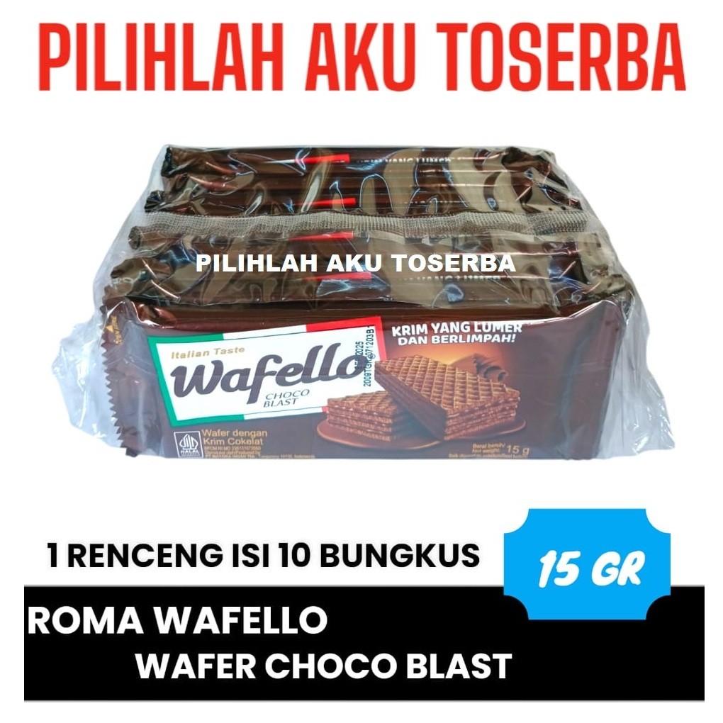 Jual Roma Wafello Choco Bst RENCENG - (HARGA 1 RENCENG ) | Shopee Indonesia