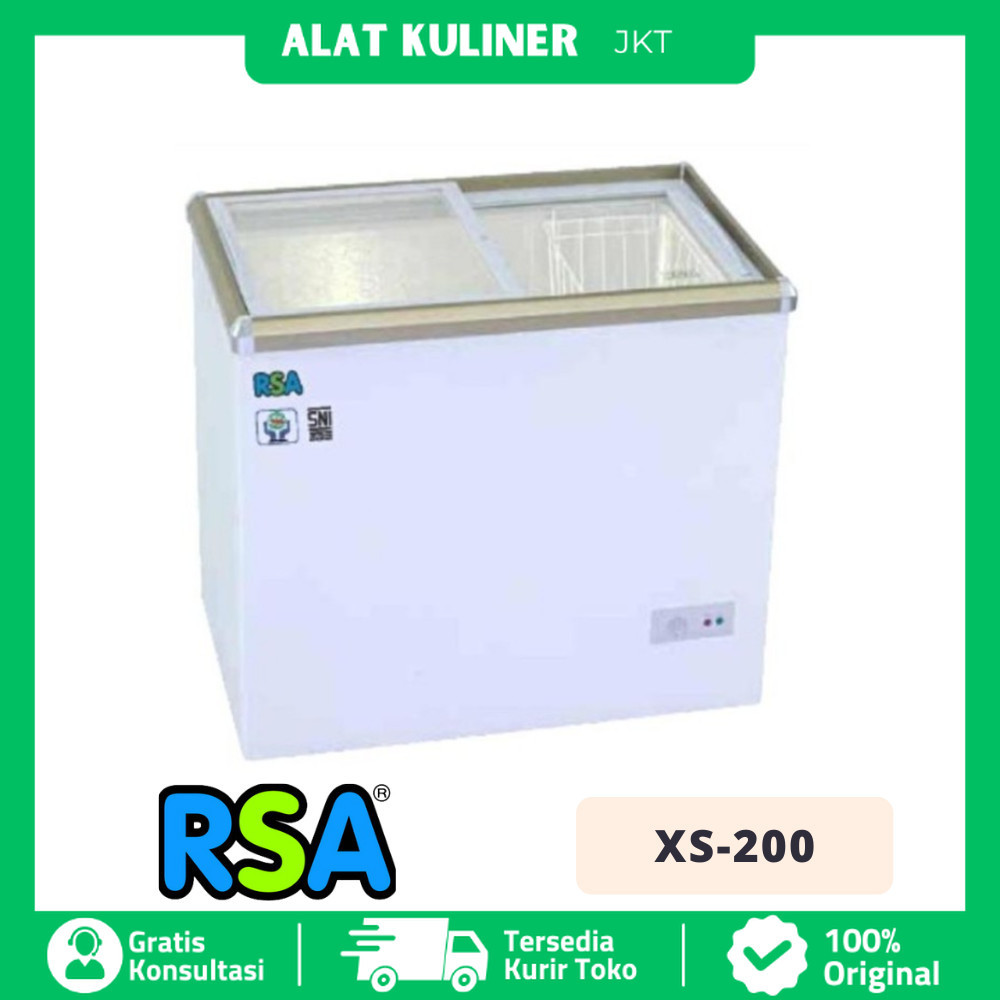 Jual RSA XS 200 XS-200 FREEZER SLIDING KACA FLAT KAPASITAS 171 LITER ...
