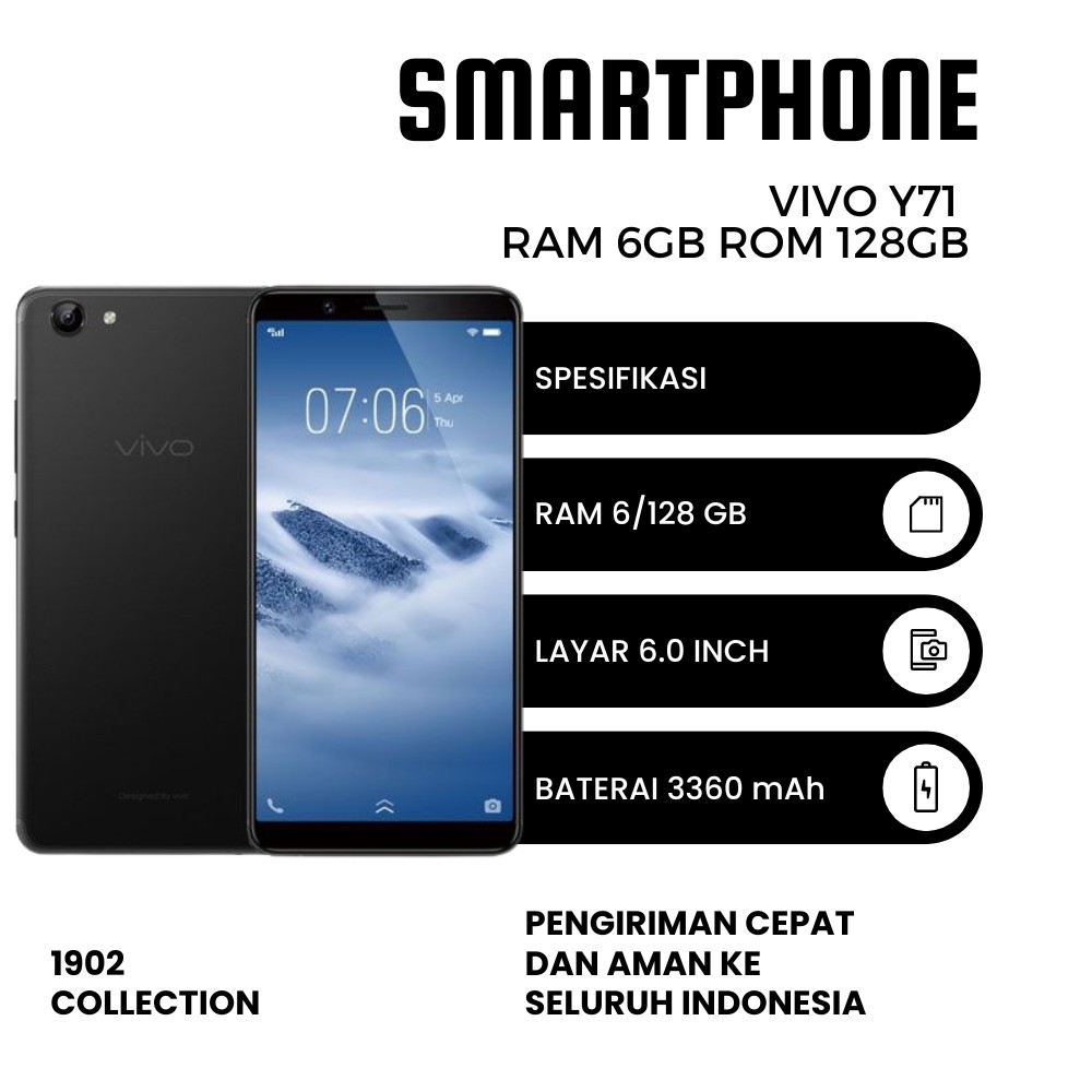Jual VIVO Y71 RAM 6/128 BARU FULLSET GARANSI 12 BULAN | Shopee Indonesia