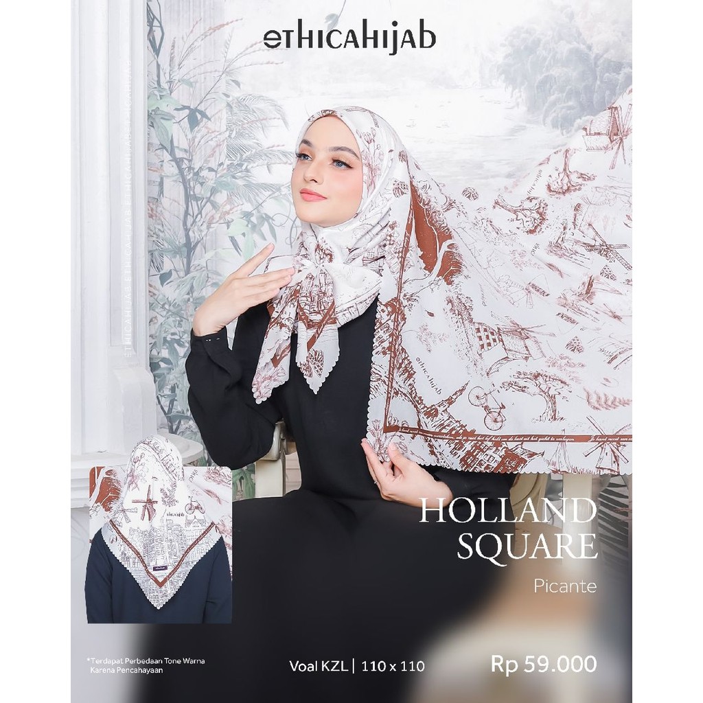 Jual Holland Square Hijab Segi Empat Ukuran Standar 110 x 110 cm Voal ...