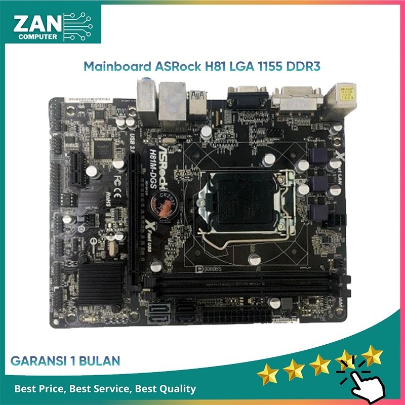 Jual Mainboard H81 Lga 1150 Intel ASRock H81M-DGS DDR3 Support Gen 4 ...