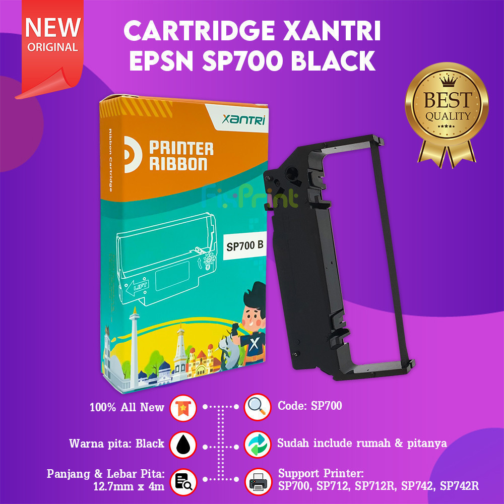 Jual FixPrint Ribbon Cartridge SP700 Black Pita SP-700 Printer Star ...
