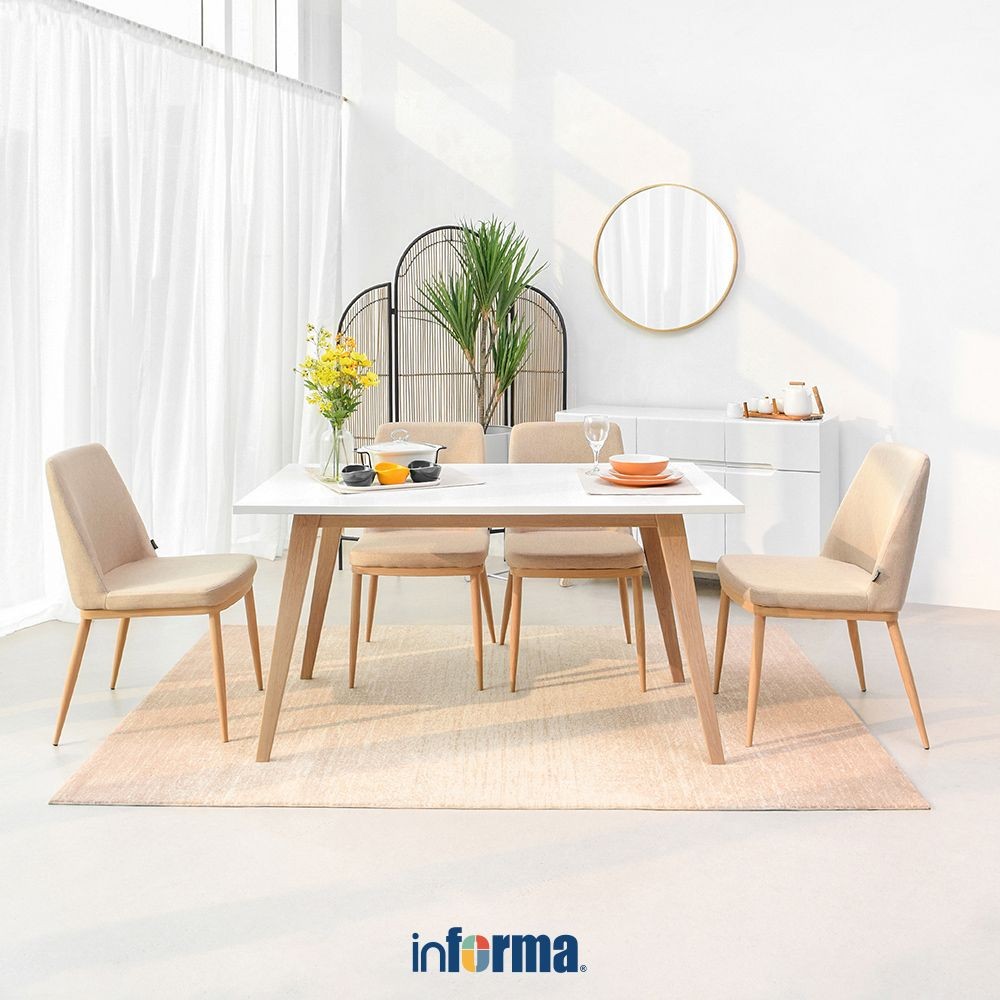 Jual Informa Medford Kursi Makan Fabric - Krem Dining Chair Tempat ...