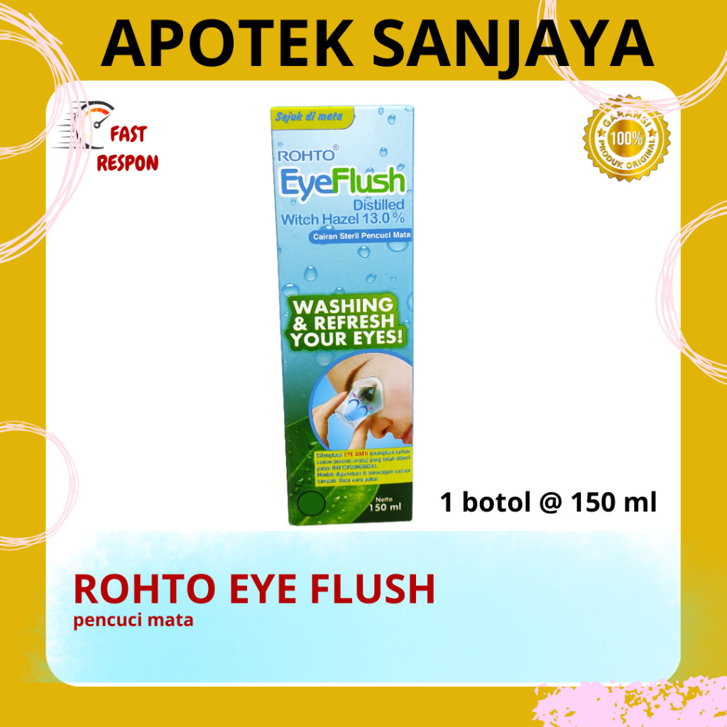 Jual ROHTO EYE FLUSH / CUCI MATA / ISI 150 ML / PENYEGAR MATA / MERAH ...