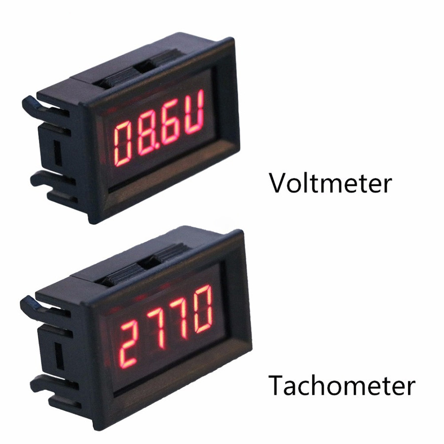 Jual Tachometer RPM Voltmeter 2 in 1 Digital Voltmeter DC 8-17V Motor ...
