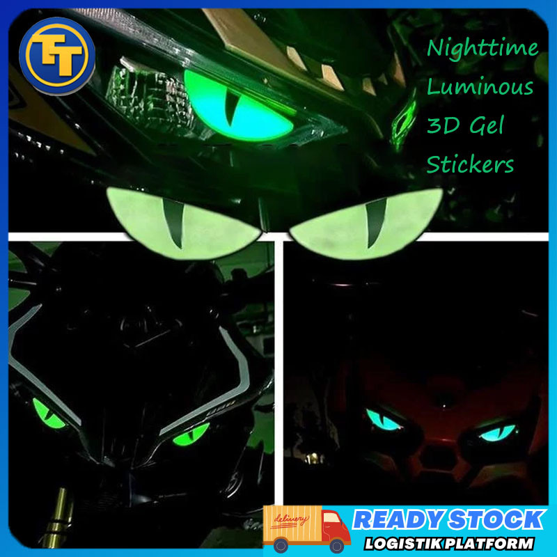 Jual Tiga Dimensi Stiker Mata Motor/Sticker Reflektor/3D Stiker Mobil ...
