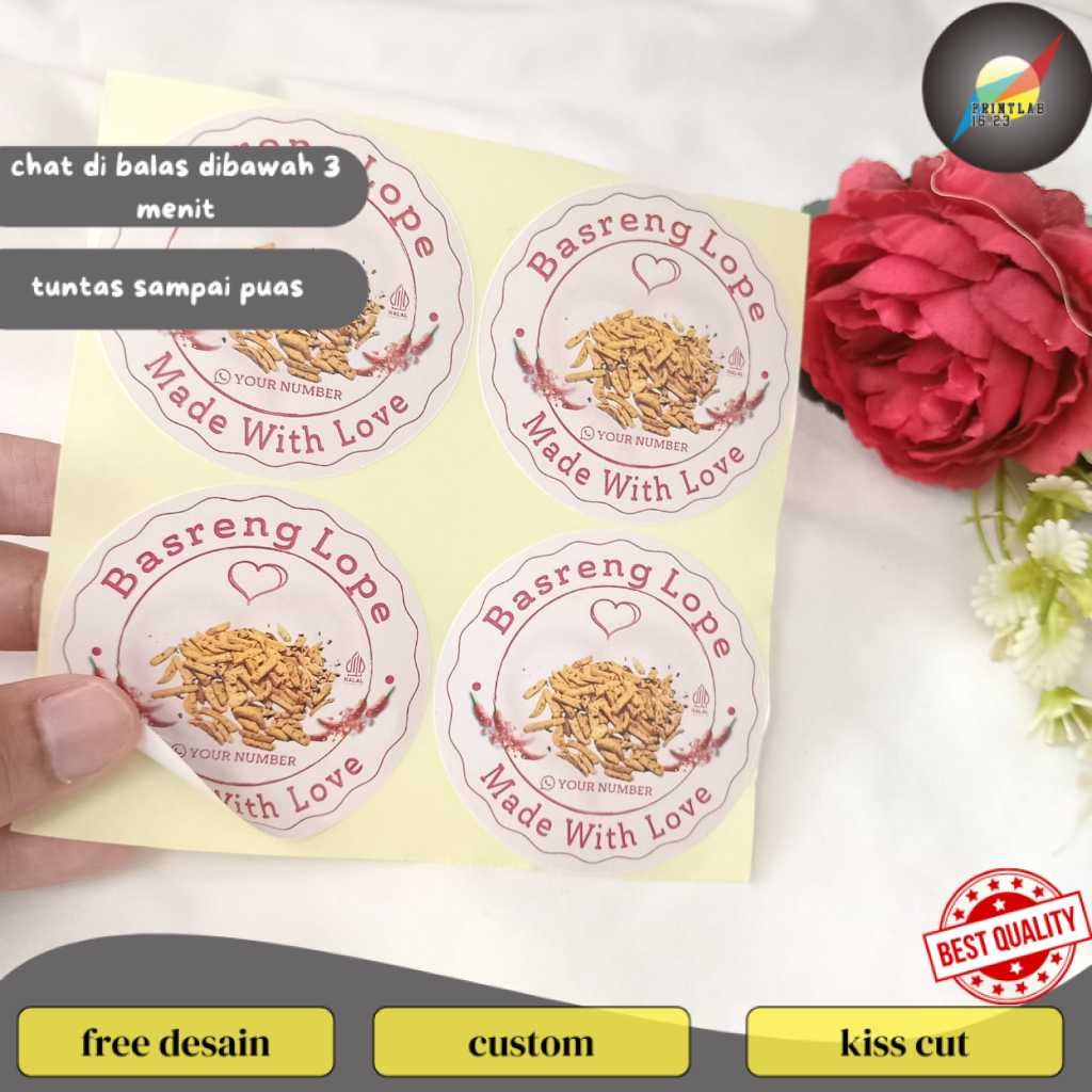 Jual PrintLab Sticker Print Label Makanan Cemilan Basreng Bentuk Bulat ...