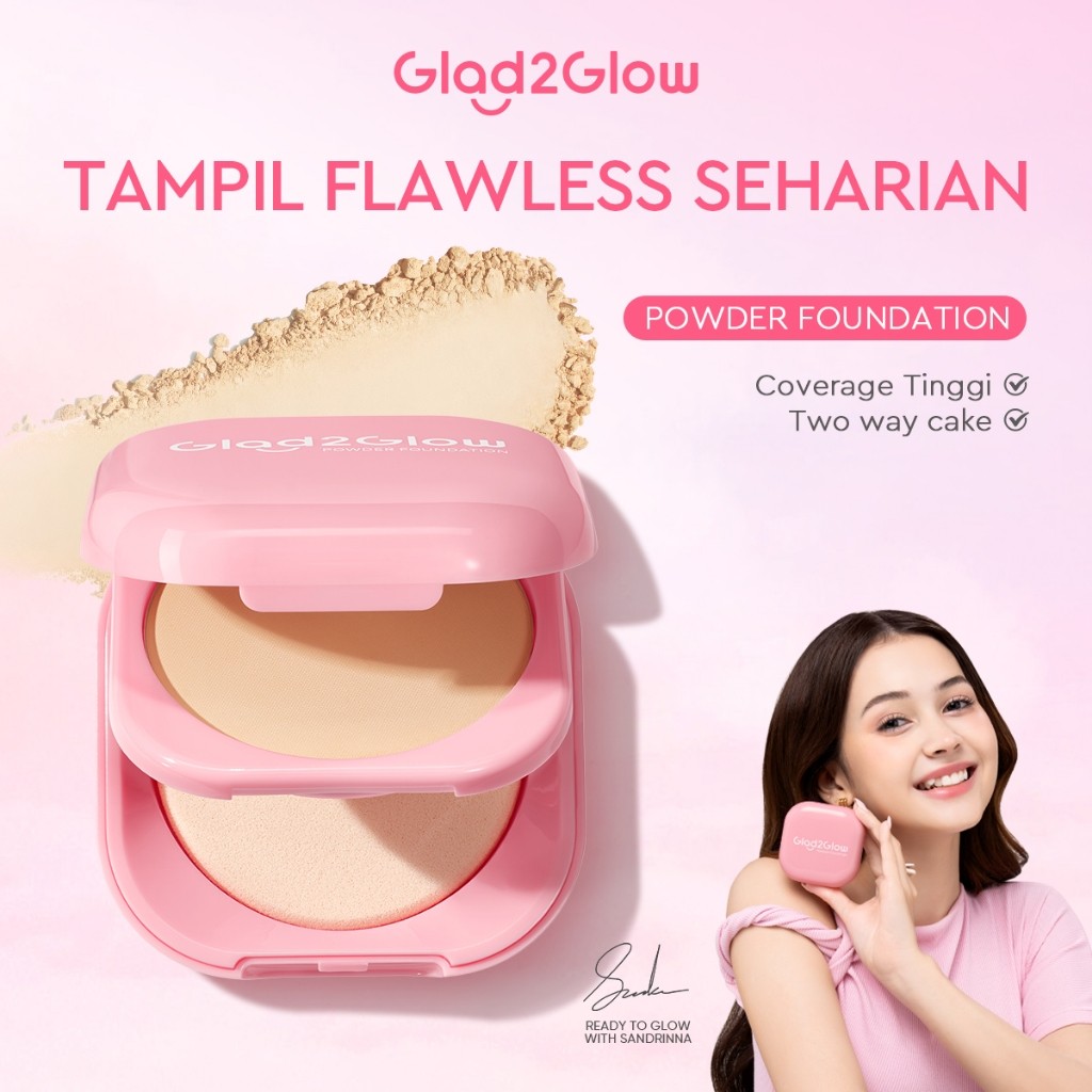 Jual [ 100%ORI ]Glad2Glow Perfect Blurring Powder Foundation setting two way cake| G2G Powder ...