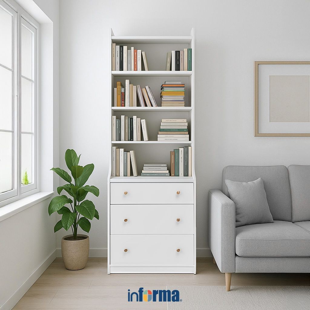 Jual Informa Darlyn Rak Buku - Putih Bookshelf Books Storage Cabinet ...