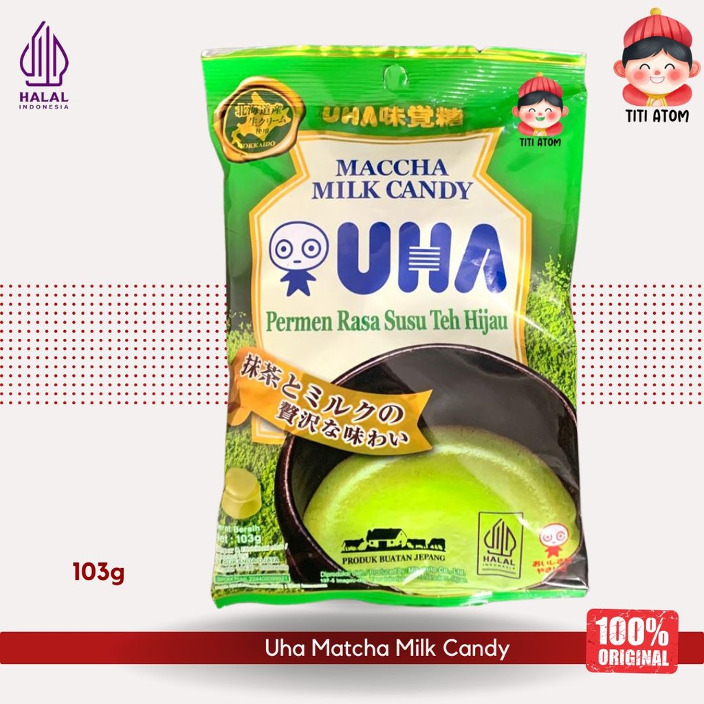 Jual UHA Matcha Maccha Milk Candy Permen Susu Teh Hijau 103g | Shopee Indonesia