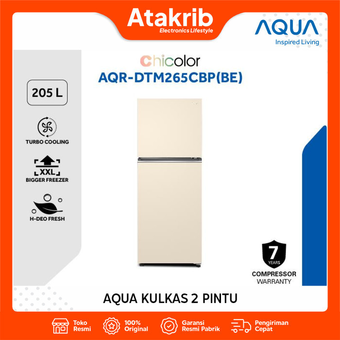 Jual AQUA KULKAS 2 PINTU AQR-DTM265CBP(BE) Turbo Cooling 205L | Shopee ...