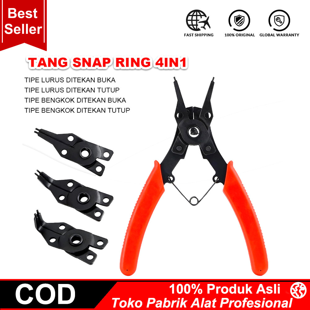 Jual Tang Snap Ring 4in1 Circlip Tekan Buka Tutup Bengkok Tang set ...