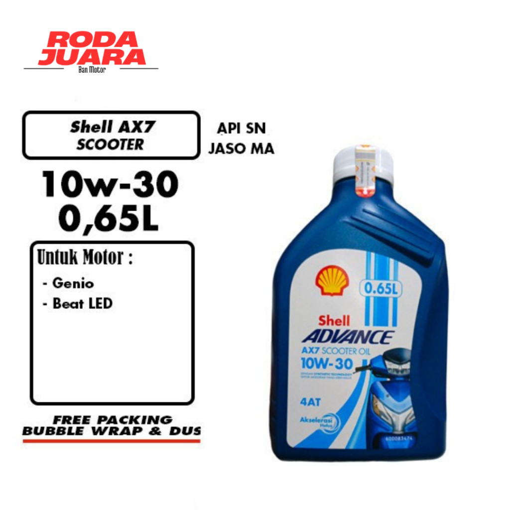 Jual oli Shell AX7 matic 10W-30 0.65 L untuk New beat genio scoopy ...